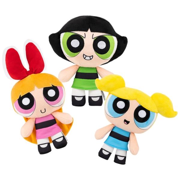 THE POWERPUFF GIRLS（パワーパフ ガールズ）」のキュートなぬいぐるみが登場！ブロッサム、バブルス、バターカップの個性豊かな3人が再現されたぬいぐるみは、3体そろえて並べたくなるかわいさです。【サイズ】約20cmTHE PO...
