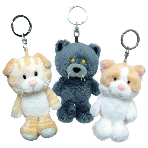 ドイツ生まれのぬいぐるみブランド・NICI（ニキ）のキーホルダーです。茶トラ柄で垂れ耳のスコティッシュフォールド、黄色い瞳のブリティッシュショートヘア、そしてぺちゃっとした顔が愛らしいエキゾチックショートヘア。ぬいぐるみのモフモフとした肌ざ...