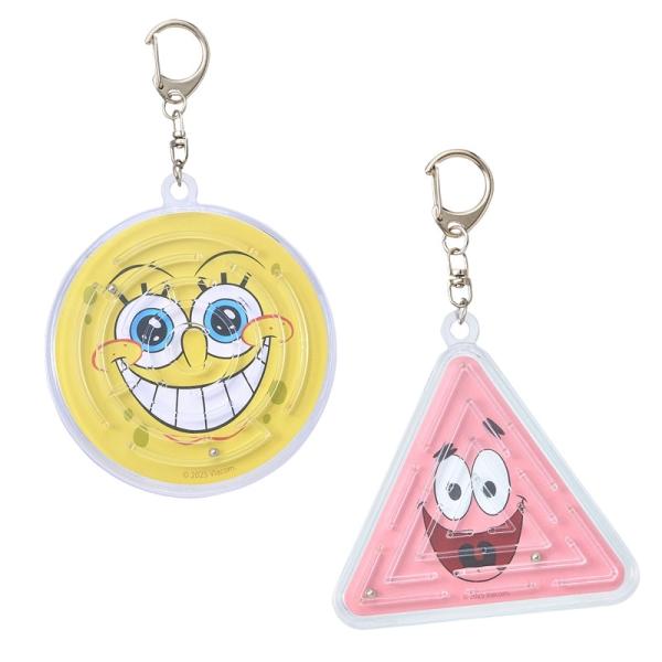 PLAZA限定！見た目も楽しい、中のボールを転がして遊べるパズルキーリングです。友達とスピードを競ったり、空き時間に手軽に遊べるアイテムです。バッグやポーチにつけて持ち歩けるので、いつでもどこでもミニゲームが楽しめます。スポンジ・ボブとパト...