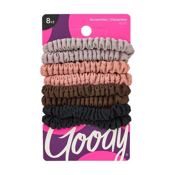 アメリカの老舗ヘアアクセサリーブランド「goody(グディ)」のミニシュシュ。小ぶりのサイズ感で使いやすいカラーの8個セット。ゴムのあとがつきにくいシュシュはさっと髪を結びたいシーンで大活躍します。※アソートのため、色は選べません。【容量】8個
