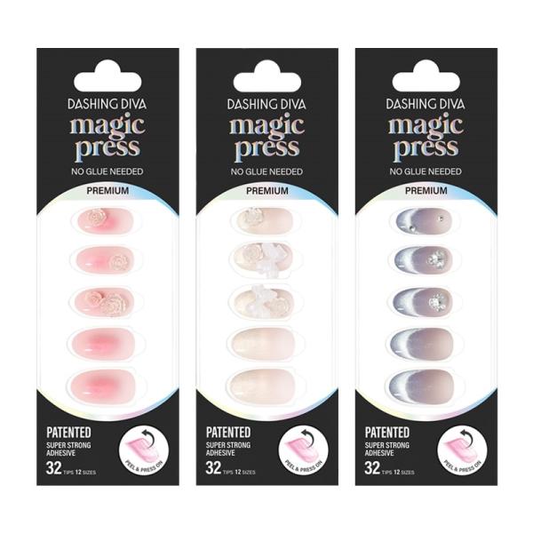 貼るだけで簡単にお洒落ネイルが楽しめる「DANCING DIVA(ダッシングディバ)」ネイルチップのSPRINGコレクション。一見チップとはわからない、立体的なパーツを使ったハイクオリティデザインのプレミアムタイプ。【容量】32枚