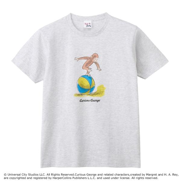 PLAZA限定！世界中で愛され続ける絵本シリーズ『おさるのジョージ』から、かわいらしいTシャツが登場しました。ビーチボールに乗りながら器用にバランスをとるほっこりとしたワンシーンをチョイス。ニュアンスのある杢調カラーで着まわしやすく、遊び心...
