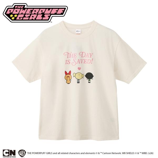 PLAZA限定！大人気アニメ『THE POWERPUFF GIRLS(パワーパフ ガールズ)』から、着るだけで元気になれそうなTシャツが登場。フロントにはブロッサム、バブルス、バターカップの3人が並んだ後ろ姿を配置。その上には「THE DA...