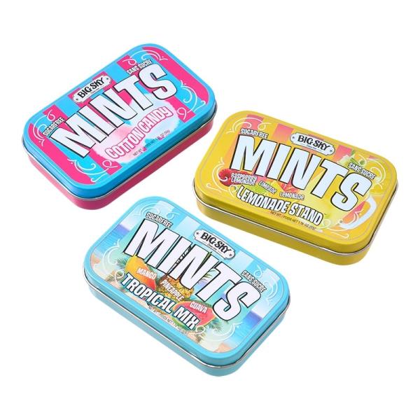 PLAZA限定！カナダ発のポップで可愛いデザインが目を引く「BIG SKY MINT」のミントタブレットです。トロピカルミックス、レモネードスタンドの新フレーバーが登場。シュガーフリーで気軽につまめるのも嬉しいポイント。食べ終わった後の缶は...