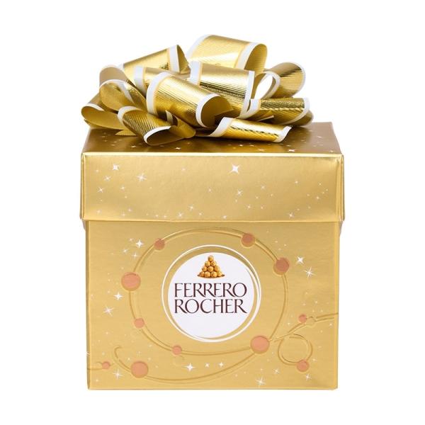 ヘーゼルナッツとチョコレート、香ばしいウエハースのハーモニーが楽しめるロシェのチョコレート。限定のリボン付きゴールドボックスと白のドットがこれからの季節にぴったりです。上品な甘さと、一口サイズで大人も楽しめるチョコレート。手軽に食べられてシ...