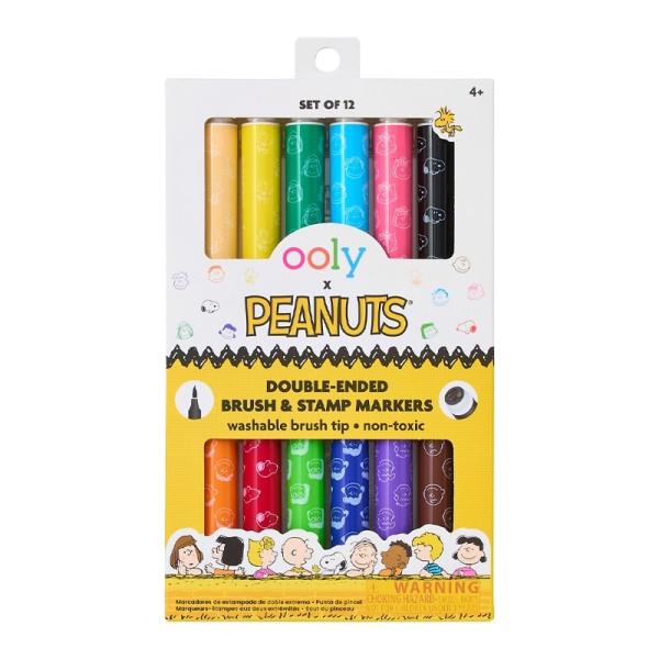 トラディショナルでお洒落なアメリカの文房具の「OOLY(ウーリー)」とPEANUTSのコラボアイテム。12本の鮮やかなカラーマーカーに、キャラクターのスタンプが付いたペンセットです。【サイズ】約 19cm(2本分)(C) 2025 Pean...