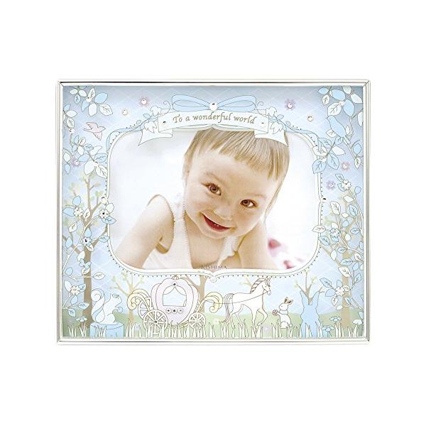 おしゃれ・ブルー  KP-31078・・Color:ブルー・赤ちゃんの写真から大人の写真まで幅広く使えるかわいいデザイン♪♪・[本体サイズ] 18×15×2cm・[製造国] 中華人民共和国・[素材] スチール、クリスタルラインストーン、ガラ...