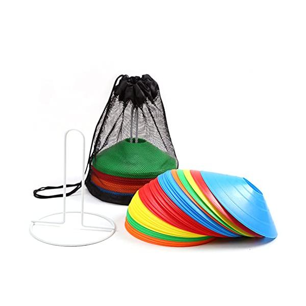 ホワイト/50個セット/-・Color:ホワイトSize:50個セット・用途サッカー、バスケットボール、ホッケー、テニス、バドミントン、ラグビーなど、さまざまなスポーツトレーニングに最適です。・敏捷性トレーニングマーキング、スピードトレーニ...