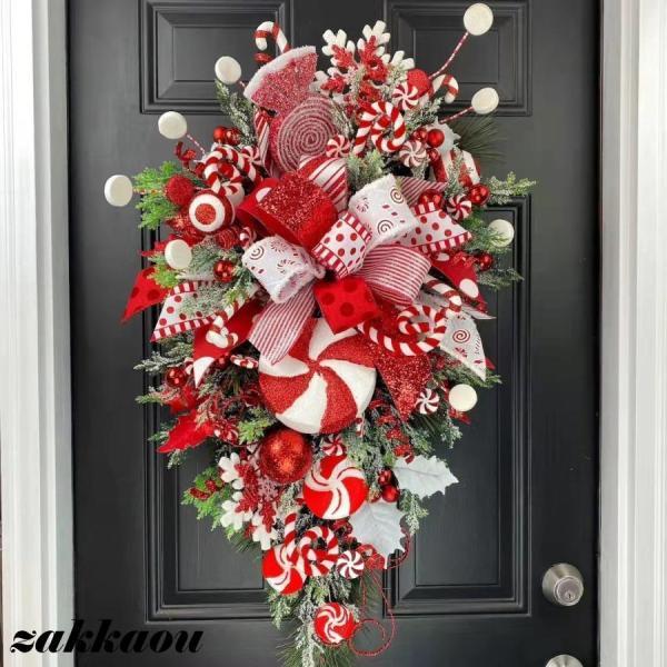 クリスマスリース クリスマス飾り 可愛い 冬 壁掛け クリスマス オーナメント クリスマスツリー装飾 部屋 玄関 飾り 華やか デコレーション オーナメント クリスマス用品【サイズ】長さ約50*25cmを彩るお玄関に飾れるXmasスワッグ。...