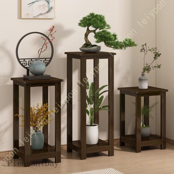 材質：竹製サイズ：幅30×奥行き30×高さ50/70/90cm▲天然竹製ナチュラルな雰囲気で、さまざまな植物に合わせやすいフラワーラックです!より優しい空間に仕上げらます!▲インテリアに馴染む木目調温かみのある木目調で、どんなインテリアにも...