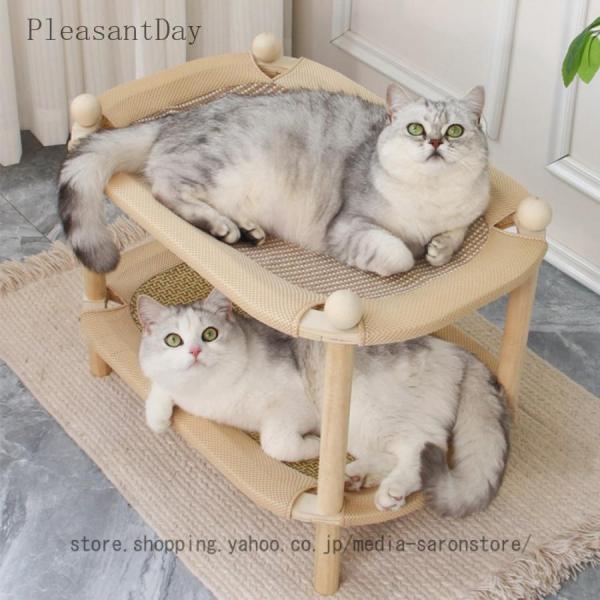 省スペース設計：この猫タワーはスリムなデザインで、狭い部屋でも場所を取らずに設置可能!多頭飼いでも問題ありません!