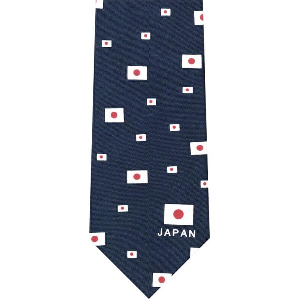 日本の国旗である日の丸がデザインされたユニークなネクタイ（紺）です。素材：シルク100%サイズ：幅約8.5cmブランド おしゃれ 50代
