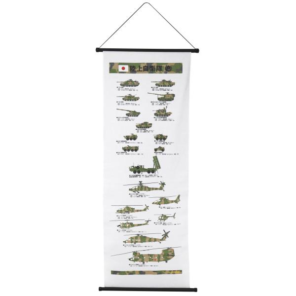 和手ぬぐい タペストリー加工 陸上自衛隊です。戦車をはじめ陸上自衛隊の主要装備品をデザインしたマニアックな一品です。和手ぬぐいをタペストリーに加工、お部屋のインテリアにどうぞ！手ぬぐいのサイズ：長さ約105cm×幅約36cm素材：綿100%...