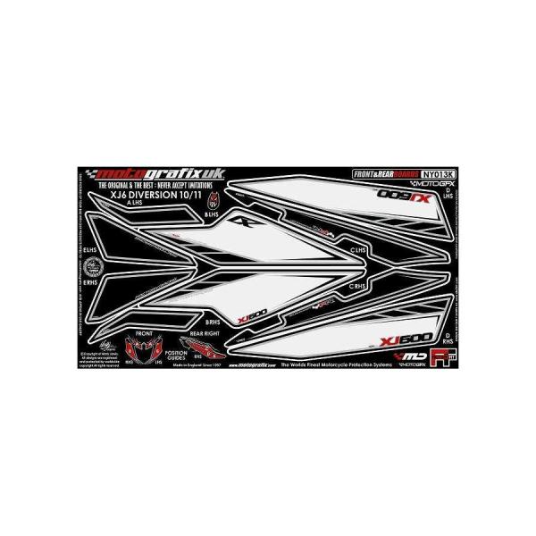 メーカー名：モトグラフィックスメーカー品番：MT-NY013Kカタログ品番：P084-0698販売備考：キャンセル不可商品です。FRONT/REAR ホワイト/ブラック適合情報：ヤマハ[YAMAHA] XJ6 DIVERSION [ディバー...