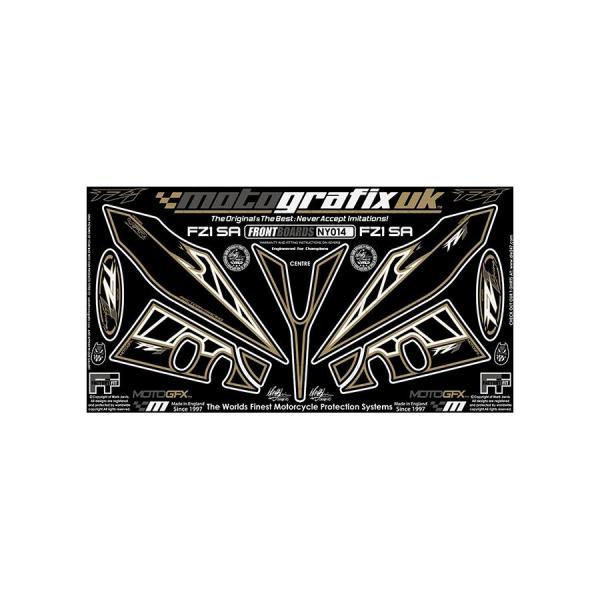 メーカー名：モトグラフィックスメーカー品番：MT-NY014KEカタログ品番：P112-8111販売備考：キャンセル不可商品です。FRONT BODY PAD ブラックwithホワイト,グレー&amp;メタリックゴールド適合情報：ヤマハ[Y...