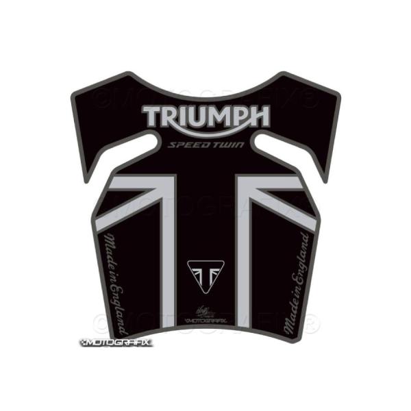 メーカー名：モトグラフィックスメーカー品番：MT-TT040KSカタログ品番：P105-8237販売備考：キャンセル不可商品です。TANK PAD TRIUMPH Speed Twin1200 19-21 ブラック/グレー/シルバー適合情報...