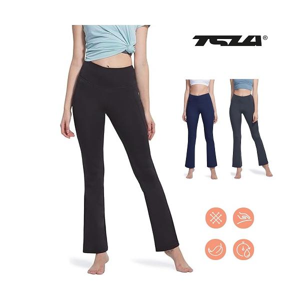 フレア ヨガパンツ ＋ ヨガソックス１足付き。※ヨガソックスのカラー選択不可活動性に優れた女性用ヨガパンツはトレーニングとしても日常用としてもご利用できます。-色：ブラック(BLK),チャコール(CHC),ネイビー(NVY)-素材 ： 83...