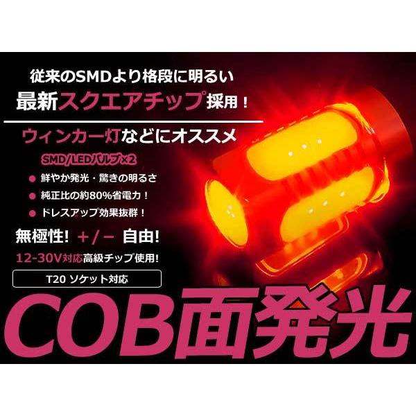 ■商品情報・メーカー：マツダ・車種：キャロル・型式：AC6系・年式：H7.10〜H10.9・カラー：レッド 赤・規格：T20ダブル・LEDタイプ：COB 面発光■商品説明キャロル AC6系 ブレーキランプのLED化にオススメ！消費電力も少な...