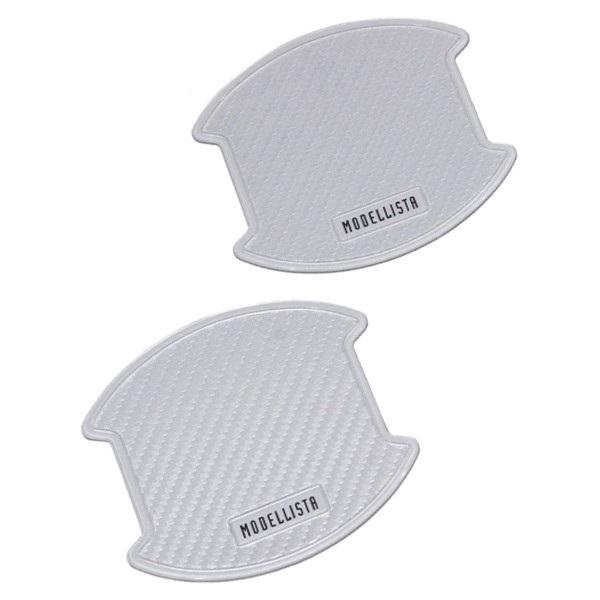 ドアハンドルまわりをスタイリッシュに♪ドア開閉時のひっかき傷を防止します。モテリスタ部品になりますので品質は抜群です。メーカー：トヨタ 車種：アクア型式：MXPK11 MXPK16 MXPK10 MXPK15カラー：シルバーセット内容：2枚...