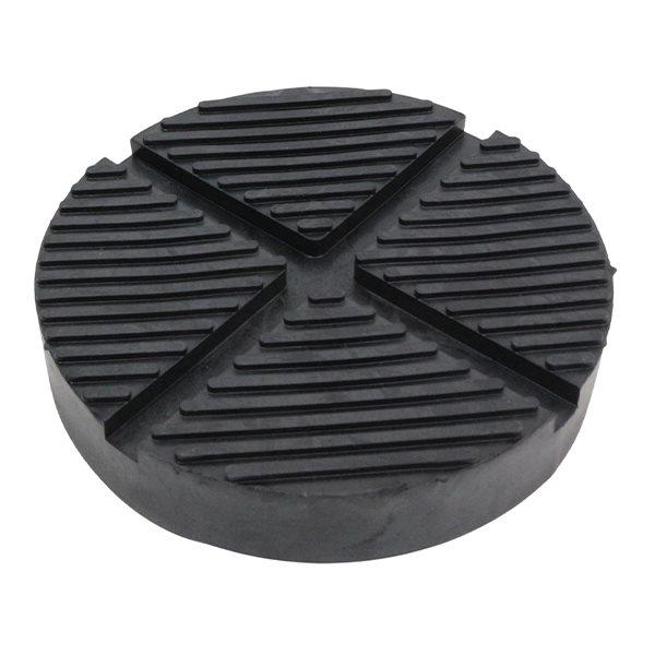 タイヤ交換や車両メンテナンスにおすすめです。被せるだけの簡単取付け。耐久性・耐摩耗性に優れた素材を使用しております。車体を保護し、ジャッキポイントの曲りや滑りを防止します。サイズ：直径126mm 高さ27mm 溝幅9mm 溝深さ7mm重さ：...