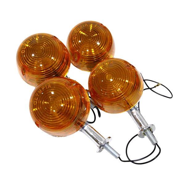 【 ヤマハ 旧車用 12V ウインカー 1台分セット 】ヤマハの12V車用ウインカーのフロント/リア各二個（1台分）のセット商品です経年劣化したウインカーの交換用に！純正同等のクオリティで、お安く交換できます！※サイズをよくご確認の上、お客...