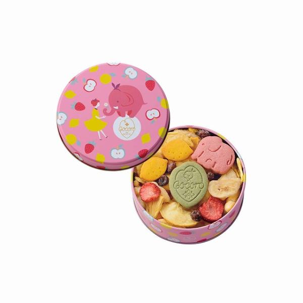 色々な味と形のおかきとラッキーチャームを象った 米粉入りクッキーを詰め込んだ10種類のミニ缶の、しあわせな味わいをお楽しみください。麻布あげ 塩／彩りフルーツ／クッキー［ゾウ（苺）・レモン（レモン）・cocoroクッキー（メロン）］商品名 ...