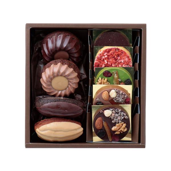 ショコラを纏ったこだわりの焼き菓子と、ベルアメールオリジナルの板チョコレート「パレショコラ」の詰合せ。内容量：９個（ショコラクグロフ2個・カカオケーク2個・パレショコラ5枚）