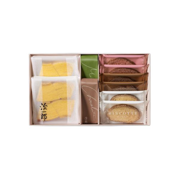 内容：バウムクーヘンカット 2袋・ガトーショコラ 2個（チョコレート1個 / 抹茶1個）・ビスコット 6枚（2枚 / ショコラ2枚 / ラズベリー2枚）