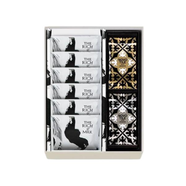 大切な方への贈り物に。お中元、各種御祝いやご挨拶などに。ご自宅用や、ご家族・ご友人の集まりに。黒船の詰め合わせをご利用下さい。【内容】リッチミルク6枚、ノボタイル（ダーク・ホワイト）各2個【お日持ち】リッチミルク:製造日を含む90日、ノボタ...