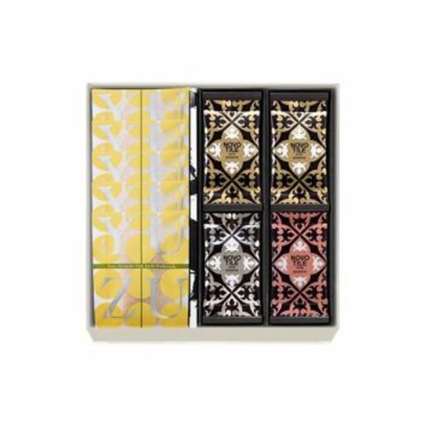 詰合せ内容 柚子どらやき 5個、ノボタイル 12枚(ダーク・ホワイト 各6枚)、ノボタイル 12枚(ダーク・フレイズ 各6枚) 日持ち 柚子どらやき/発送日を含む7日、ノボタイル/発送日を含む35日以上、ノボタイル ダーク・フレイズ/発送日...