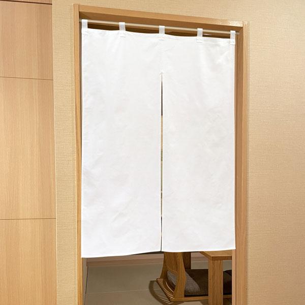 天竺（てんじく）綿100%　共生地チチ5個「生成り(きなり)」生地の黒い斑点は、綿生地本来の特徴によるものです。割れ目の部分に同生地のリボンが付いています。壁紙やインテリアなどに合わせやすいシンプル無地のれんです。生産地：日本素材・成分：綿...