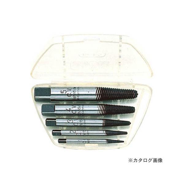 ※画像はイメージになります、商品説明をご確認下さい。【仕様】●セット内容：スクリューエキストラクター4.501.0、4.502.0、4.503.0、4.504.0、4.505.0●５本セット●適合ネジ…M4-M18●ケース付き