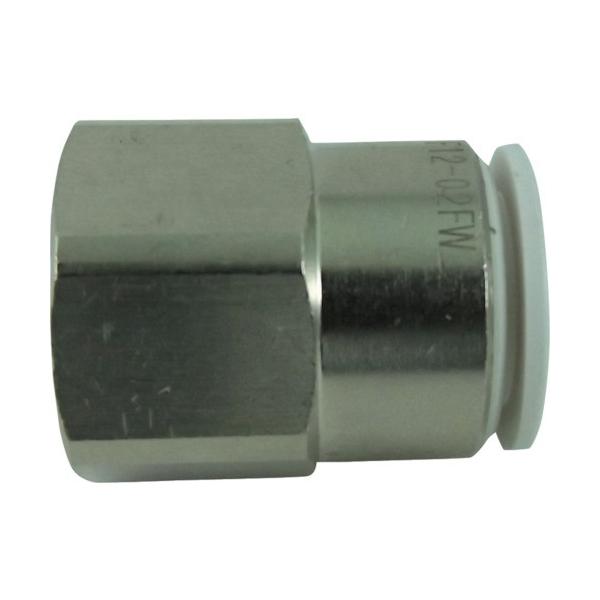 【メーカー】●千代田通商（株）【仕様】●接続口径：Rc1/4●使用圧力：1MPa(空気)、0.3MPa(水)●使用流体：空気、水●六角対辺(mm)：21●適合チューブ外径D(mm)：12●流体温度(℃)：-5〜60℃(空気)、5〜40℃(水...