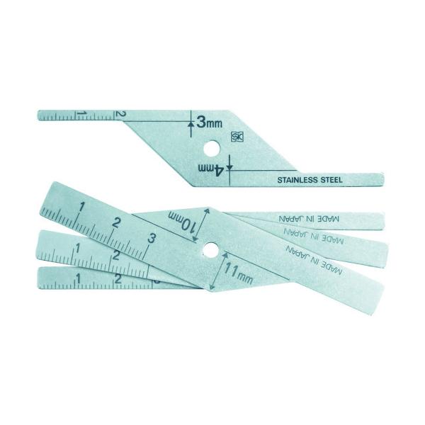 【メーカー】●新潟精機（株）【仕様】●測定可能脚長(mm)：10〜17(1mmピッチ)●測定可能ルート間隔(mm)：3〜10(1mmピッチ)●器差(mm)：±0.1●器差：±0.1mm【材質・仕上げ】●ステンレス【質量】●60.000G
