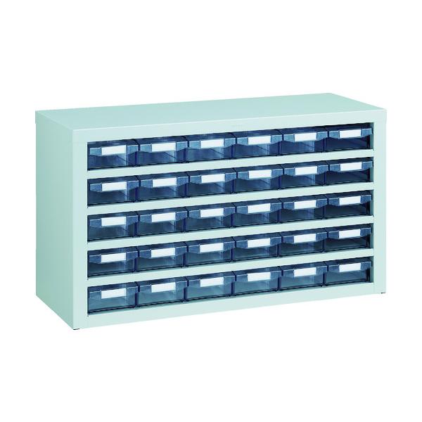 【メーカー】●トラスコ中山（株）【仕様】●間口(mm)：795●奥行(mm)：307●高さ(mm)：444●最大積載量(kg/台)：150●引出し：A-1 6列5段●引出し色：透明●本体色：ホワイト【材質・仕上げ】●本体:スチール●引出し:...