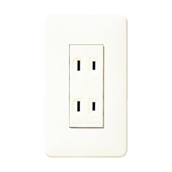 【メーカー】●パナソニック（株）エレクトリックワークス社【仕様】●定格：15A 125V●長さ(mm)：120●幅(mm)：70●厚さ(mm)：22.8●色：ミルキーホワイト●コンセント数：2個口●モダンプレート付【質量】●90.000G