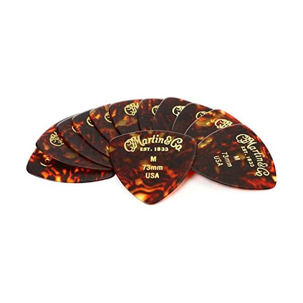 ・Triangle  18A0053・マーチン トライアングル型ピック べっ甲柄 ミディアム・トライアングル型（オニギリ型）・ミディアム（約0.73mm）・マーチン ピック・12枚セット