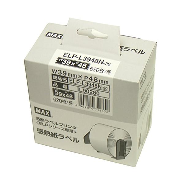 ・ 幅39mm×ピッチ48mm ELP-L3948N-20・・Size:幅39mm×ピッチ48mm・ELP-60シリーズ専用ラベル・サイズ:幅39mm×ピッチ48mm・枚数:620枚/巻・一箱入数:1巻・感熱ラベル