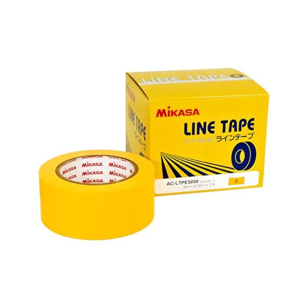 イエロー/幅50mm×50m×2巻/AC-LTPE5050-Y・Color:イエローSize:幅50mm×50m×2巻・ポリエチレン（伸びないタイプ） ラインテープ・カラー：イエロー・材質：ポリエチレン・サイズ：幅50mm×50ｍ×2巻入・...