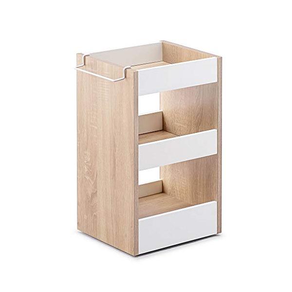 サイドワゴン・ワゴン 1)HIROBIROシリーズ WSW-280・・Color:ワゴン・商品サイズ(cm):幅約28.0×奥行約35.0×高さ約56.2・耐荷重/上段:約2kg、中段:約2kg、下段:約5kg、フック:約2kg・主要材質/...