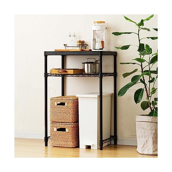 ごみ箱上ラック・天板ブラウン(ウッド) 幅60cm NO6090-2KW・・Color:天板ブラウン(ウッド)Size:幅60cmStyle:ごみ箱上ラック・サイズ:(約)幅61×奥行41×高さ90cm・耐荷重:(全体)約160kg、(棚板...