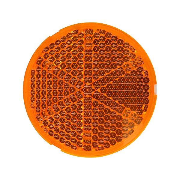 オレンジ/R-80/Z-12・Size:R-80Color:オレンジ・パッケージ個数:1・精密プリズムレンズ金型使用の、再帰性反射板・商品サイズ:直径80mm 厚み10mm・樹脂:光学用メタクリル樹脂(PMMA)