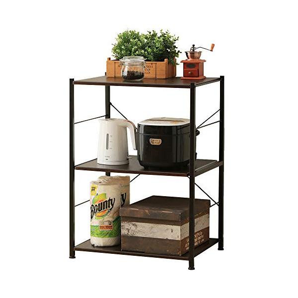 シンプル・a)ブラウン b)幅60cm×高さ83cm CW1188-CE・・Color:a)ブラウンPatternName:3)レンジラック(幅約60cm)・商品サイズ(cm):幅約60.5×奥行約46~73×高さ約83・材質 棚板:MDF...