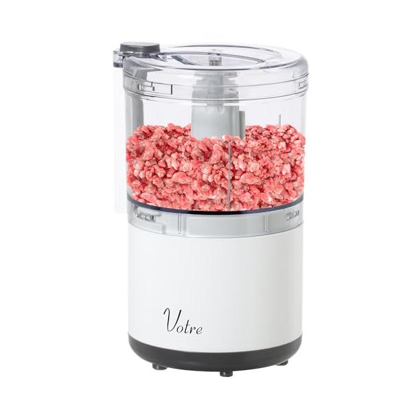 2)2WAY(刻む/混ぜる)【縦型】・ホワイト 幅10.5×奥行11.5×高さ18.5cm YFD-401(W)・・Style:2)2WAY(刻む/混ぜる)【縦型】・【料理の下ごしらえを簡単に】「刻む」「混ぜる」の2WAYで料理をサポートす...