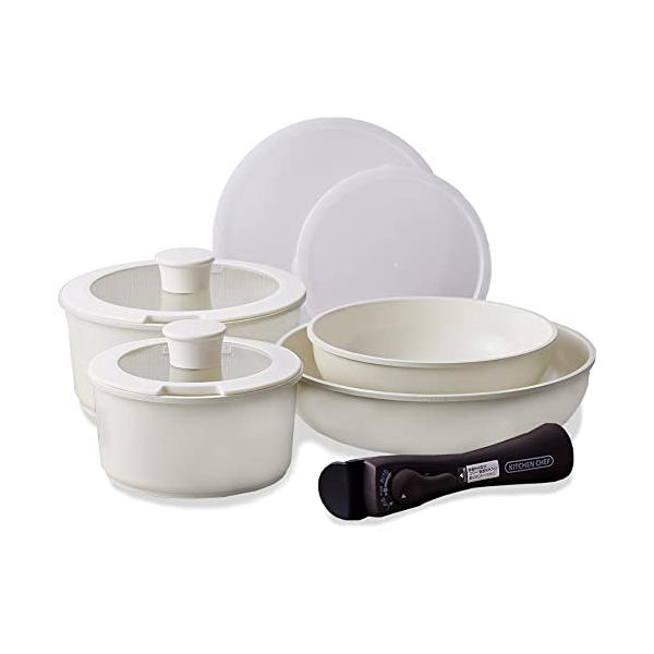 2023年最新モデル・1)アイボリー 9点セット CCRC-9S・・Style:2023年最新モデルSize:9点セットColor:1)アイボリー・【セット内容】9点セット＋なべ敷き／・フライパン26cm・フライパン20cm・なべ20cm・...