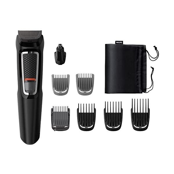 2022年モデル 1台8役・ブラック 1個 (x 1) ・・PatternName:1台8役/3000シリーズ・フェイス・ヘアー用マルチグルーミングキット 8 in 1・4つのアタッチメントでヒゲをお手軽にデザイン・3つのアタッチメントでお...