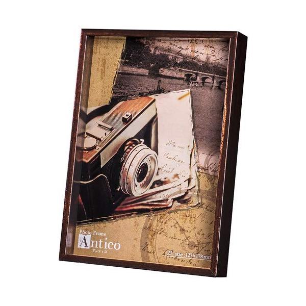 アンティーク・ブラウン 2L F-TP-103-BR・・Size:2LColor:ブラウン・フレーム外形寸法:タテ184xヨコ133x厚み23mm、収納用紙寸法:127x178mm【規格:2L判】・本体重量:約180g・素材:フレーム/樹脂...