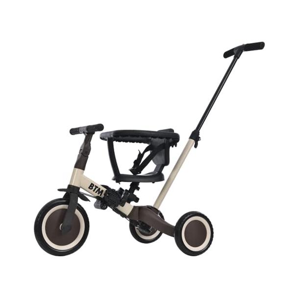 4in1チョコ×ベージュ/71*51*53/MS295471・Color:チョコ×ベージュStyle:4in1・三輪車サイズ：71*51*52CM，ハンドルの高さ：47.2-50.2CM，サドルの高さ：32-35CM，サドルのサイズ：22*...