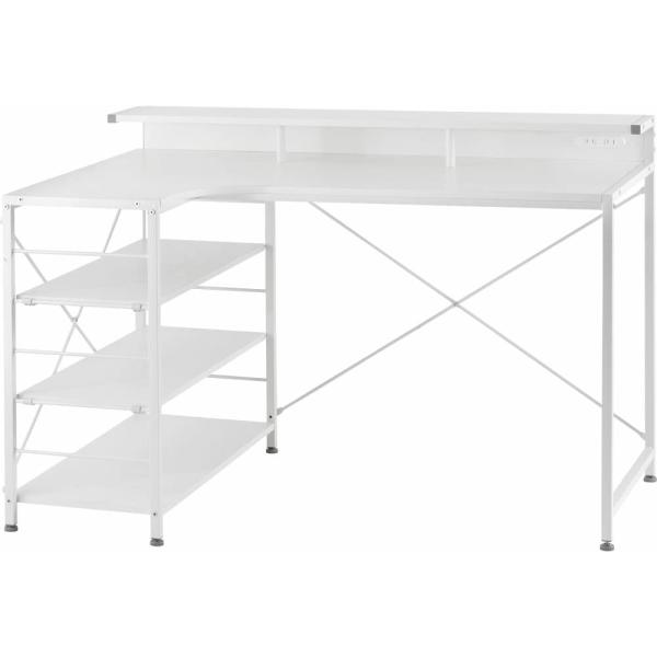 ホワイト・c)ホワイト 幅約120×奥行約79.5×高さ約80 LDK-1279・・Color:c)ホワイトPatternName:a)ラック付き/L字タイプ・商品サイズ（cm）：幅約120×奥行約79.5×高さ約80・商品重量：約26.4...