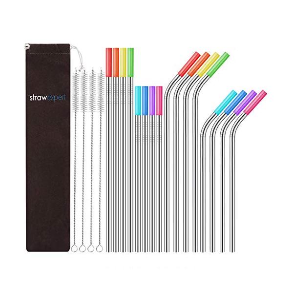 ・シルバー 21 Piece Assortment 343・・Color:シルバー・【プレミアム素材】このストローは本物のプレミアムシルバーカラーの18/8ステンレススチールで作られています。薄い壁の厚みと軽量のため、他の安いストローとは異...